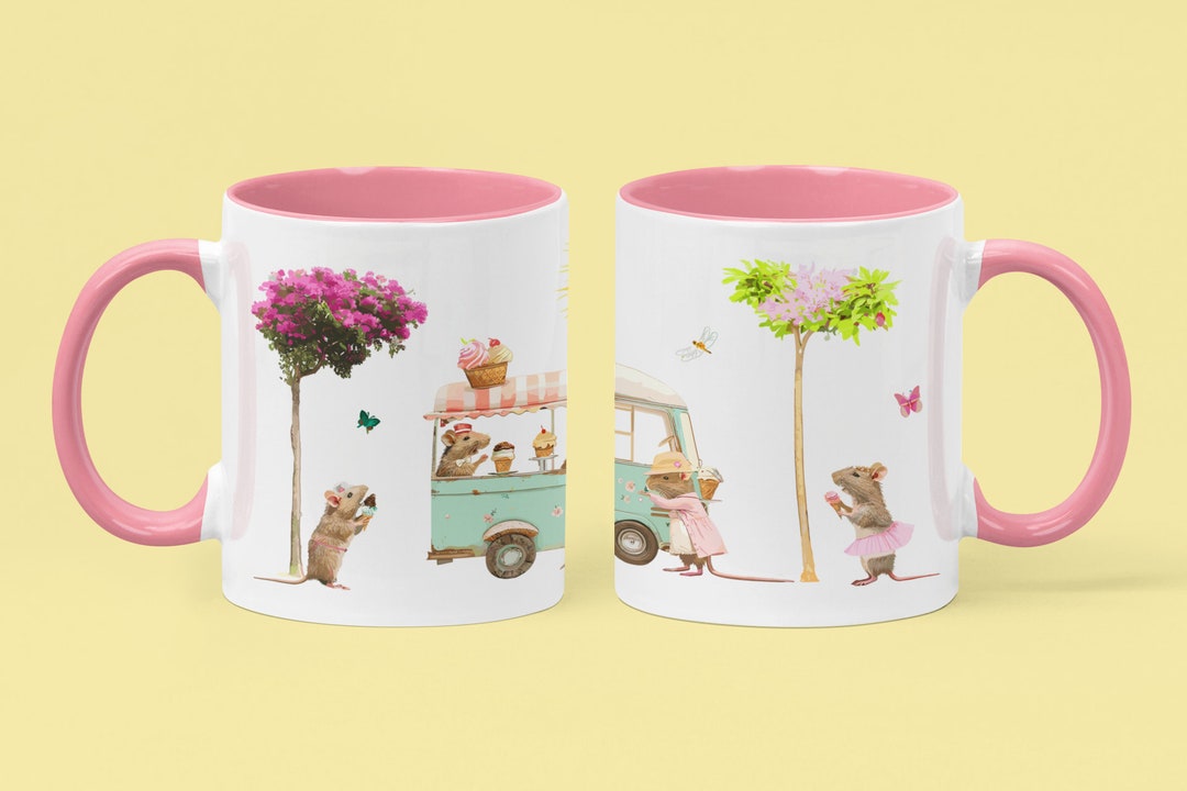 Rat Ice Cream Truck Retro Summer Vibes Cute Rats Accent Mug, 11oz - Etsy