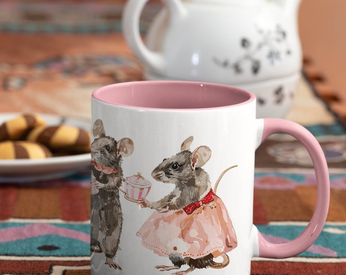 Handmade Carved Sgraffito Rat / Mouse Lavender Ceramic Mug Handmade ...