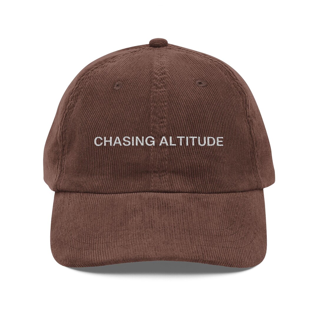Chasing Altitude Pilot or Skydiving Hat, Vintage Embroidered Corduroy ...