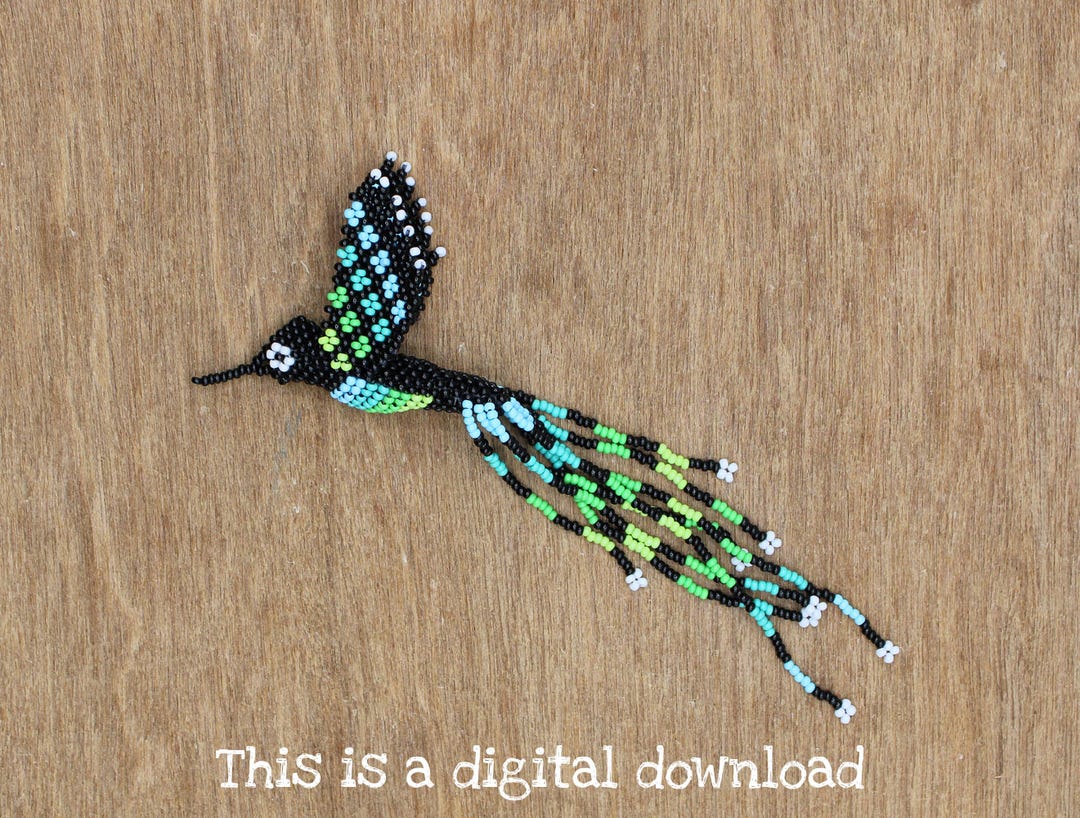 Beaded Hummingbird Pattern, 3D Animal Ornament Tutorial, Digital ...