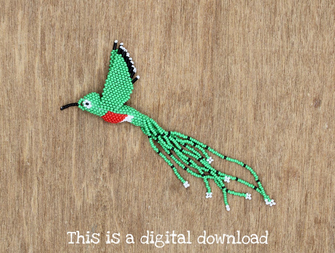 Beaded Hummingbird Pattern, 3D Animal Ornament Tutorial, Digital ...