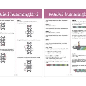 Beaded Hummingbird Pattern, 3D Animal Ornament Tutorial, Digital ...