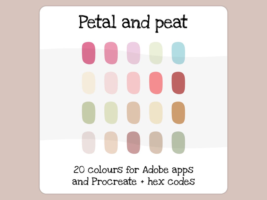 Petal and Peat, a 20-colour Palette in Botanical Tones for Adobe Apps ...