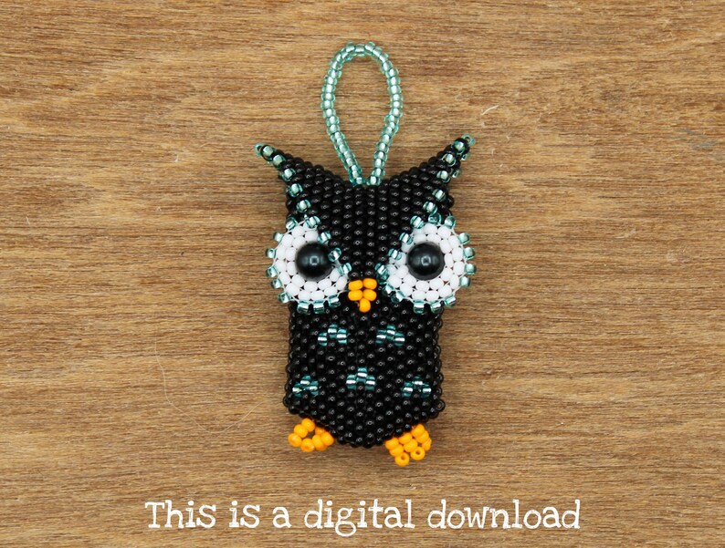 Beaded Owl Pattern, 3D Animal Ornament Tutorial, Digital Download ...