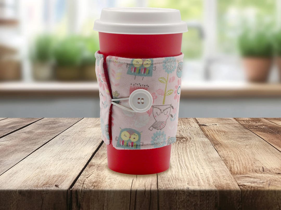Insulated Coffee Cup Cozy Sewing Pattern: Reusable Fabric Sleeve ...