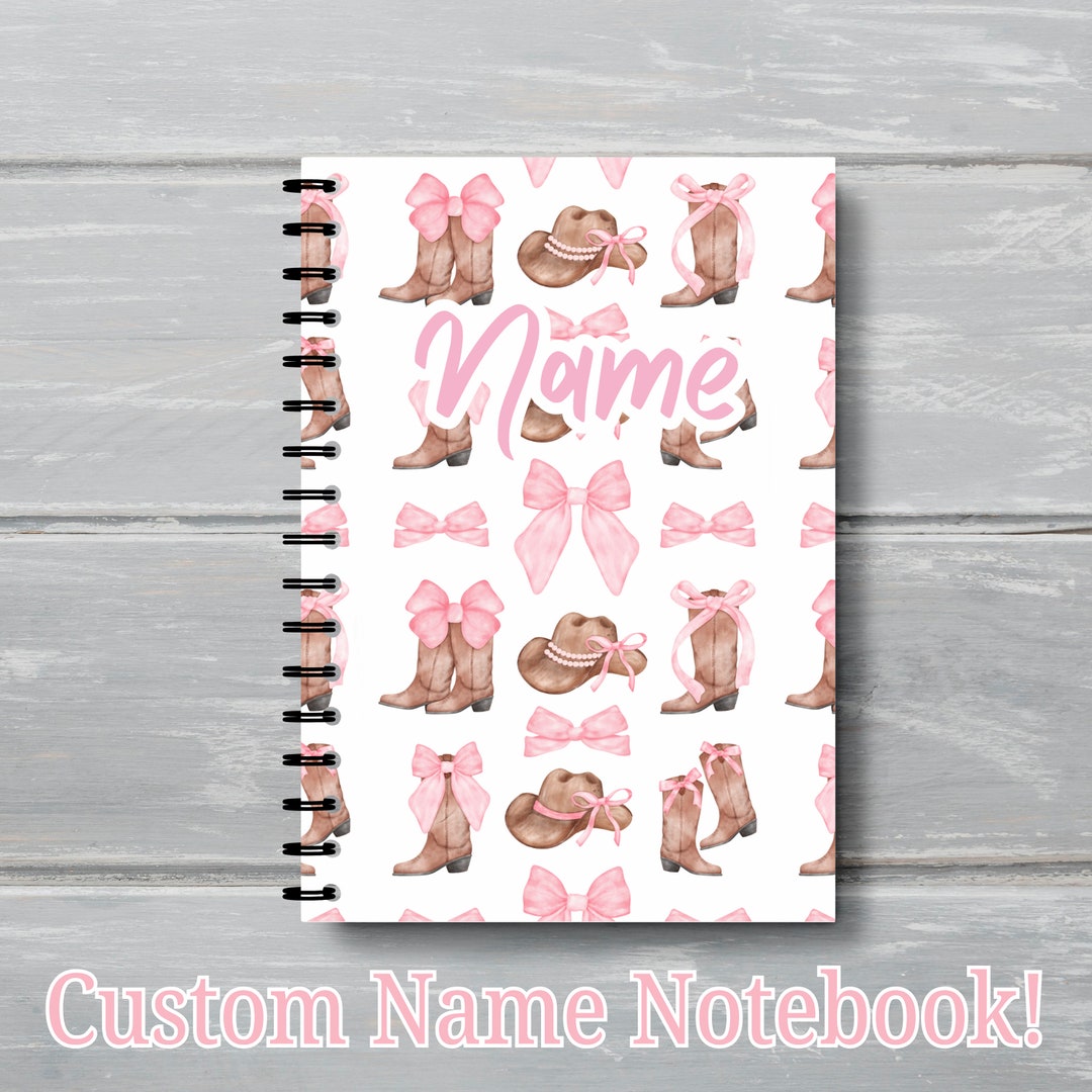Custom Coquette Cowgirl Notebook Personalized Chic Western Journal ...