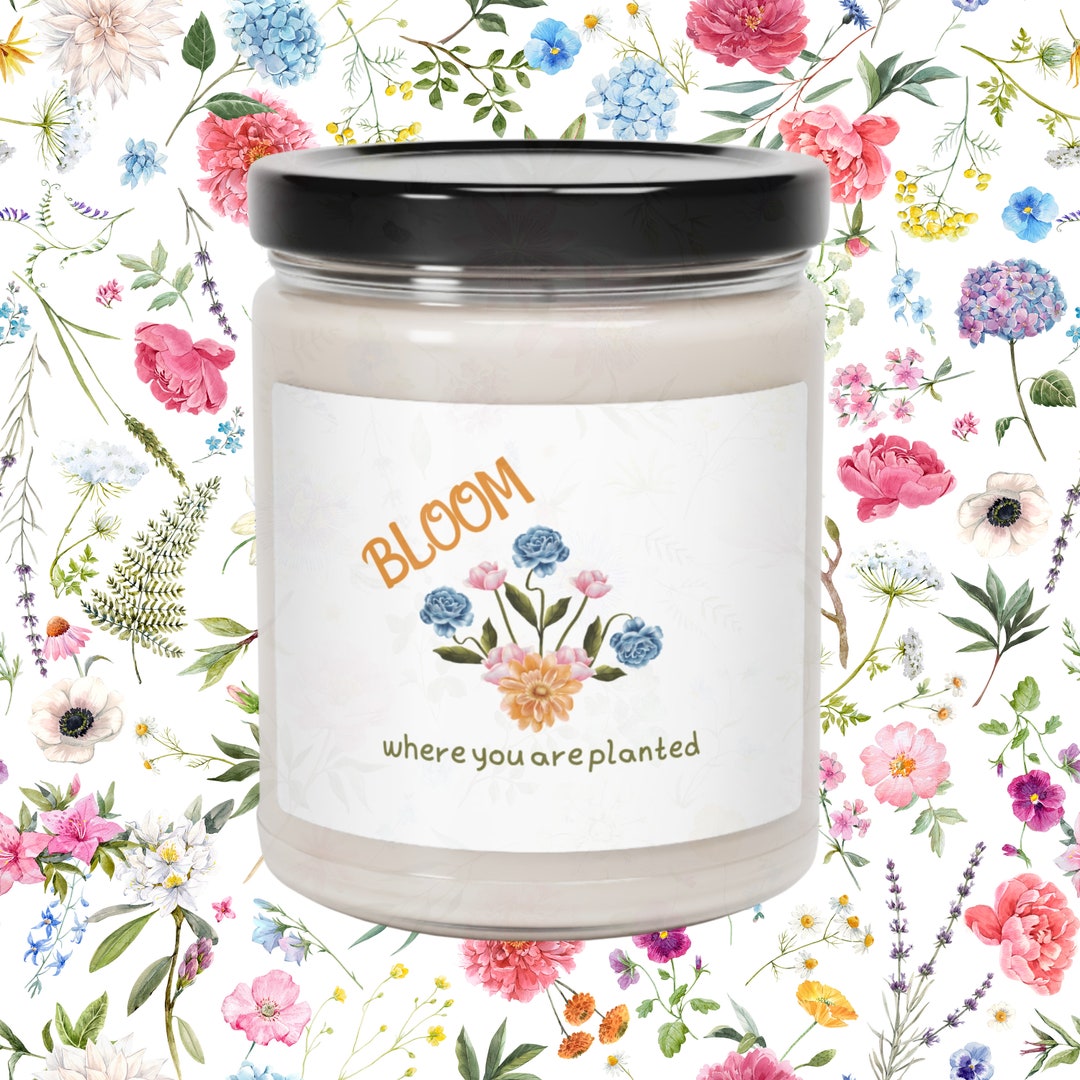 Floral Mental Health Awareness Scented Soy Candle, 9oz Self Care ...
