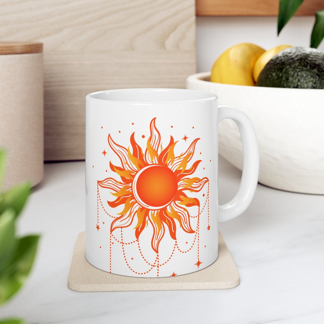 Celestial Sun, Orange Sun, Celestial Theme, Sun Theme 11 Oz Coffee Mug ...