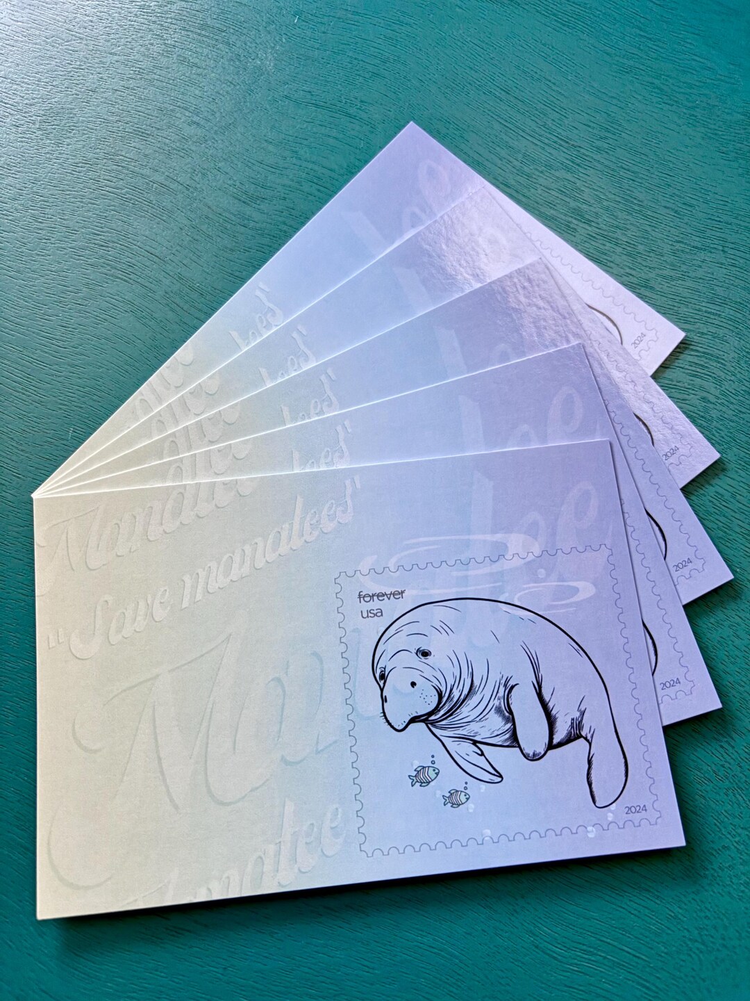 Save Manatees Postcard (glossy Front) | 2024 Forever Stamp Match - Etsy