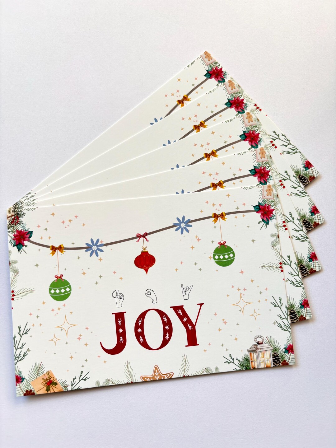 Joy Postcard with ASL Letters 2024 Holiday Joy Forever Stamp Match - Etsy