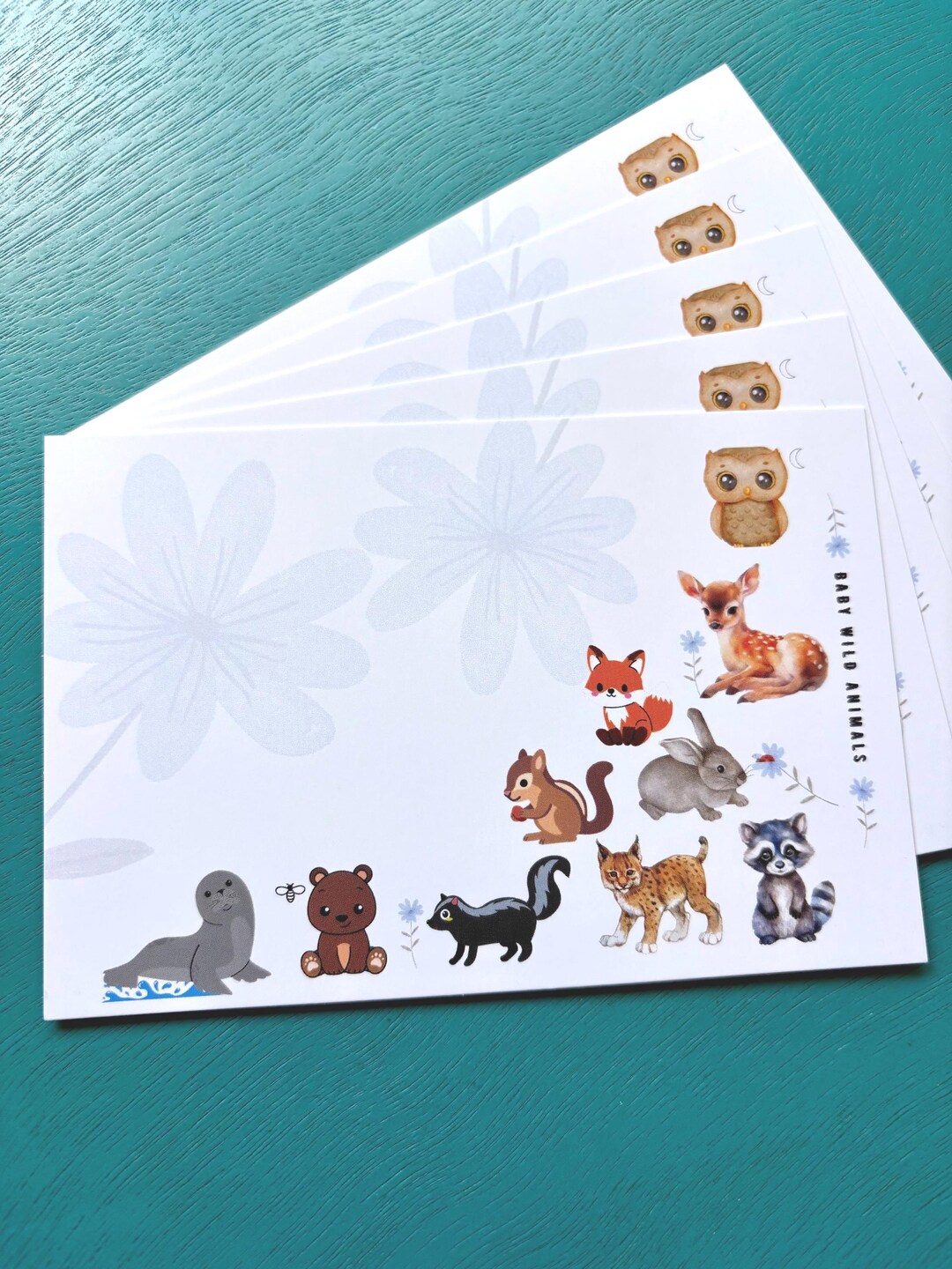Baby Wild Animals Postcard (for Maxi Cards) - Etsy