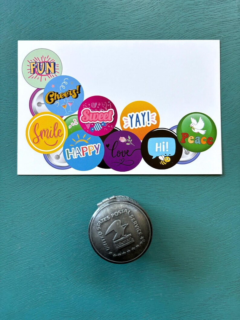 Pinback Buttons Postcard (for Maxi Cards) - Etsy