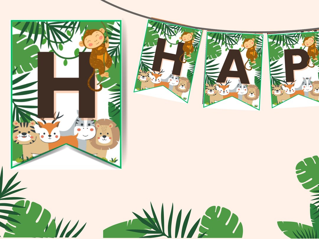 Editable Banner Safari Theme Party Decorations Party Printables ...