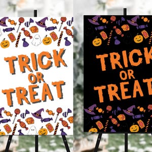 Halloween Party Printables, Trick or Treat Decorations Template ...