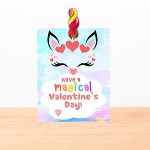 Unicorn Valentine Lollipop Card Printable, You Are Magical Valentine ...