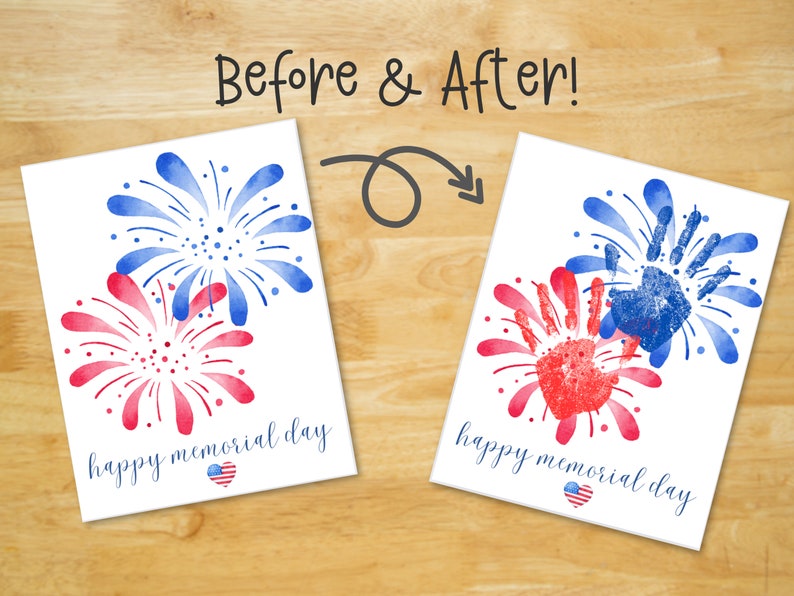 Memorial Day Handprint Art, Patriotic Activity for Kids, Printable ...