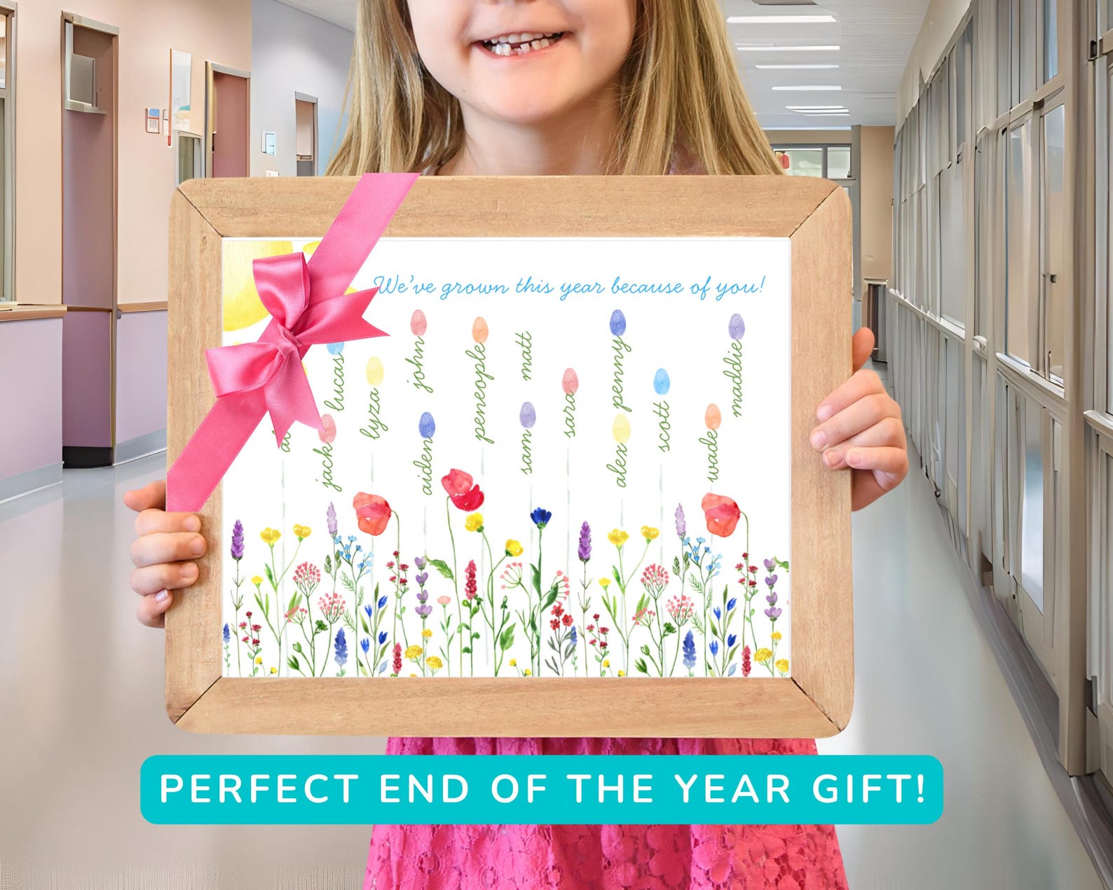 End of Year Teacher Gift From Class, Fingerprint Wildflower Art ...