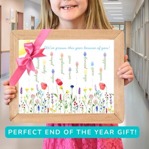 End of Year Teacher Gift From Class, Fingerprint Wildflower Art ...
