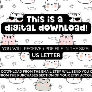 Printable Kitty Crowns, Kids Coloring Craft, DIY Cat Themed Birthday ...