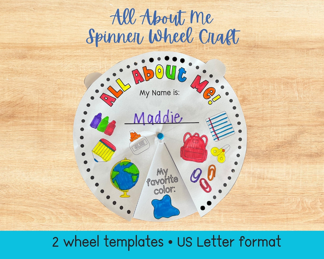 All About Me Spinner Wheel: Back to School Coloring Craft (digital ...