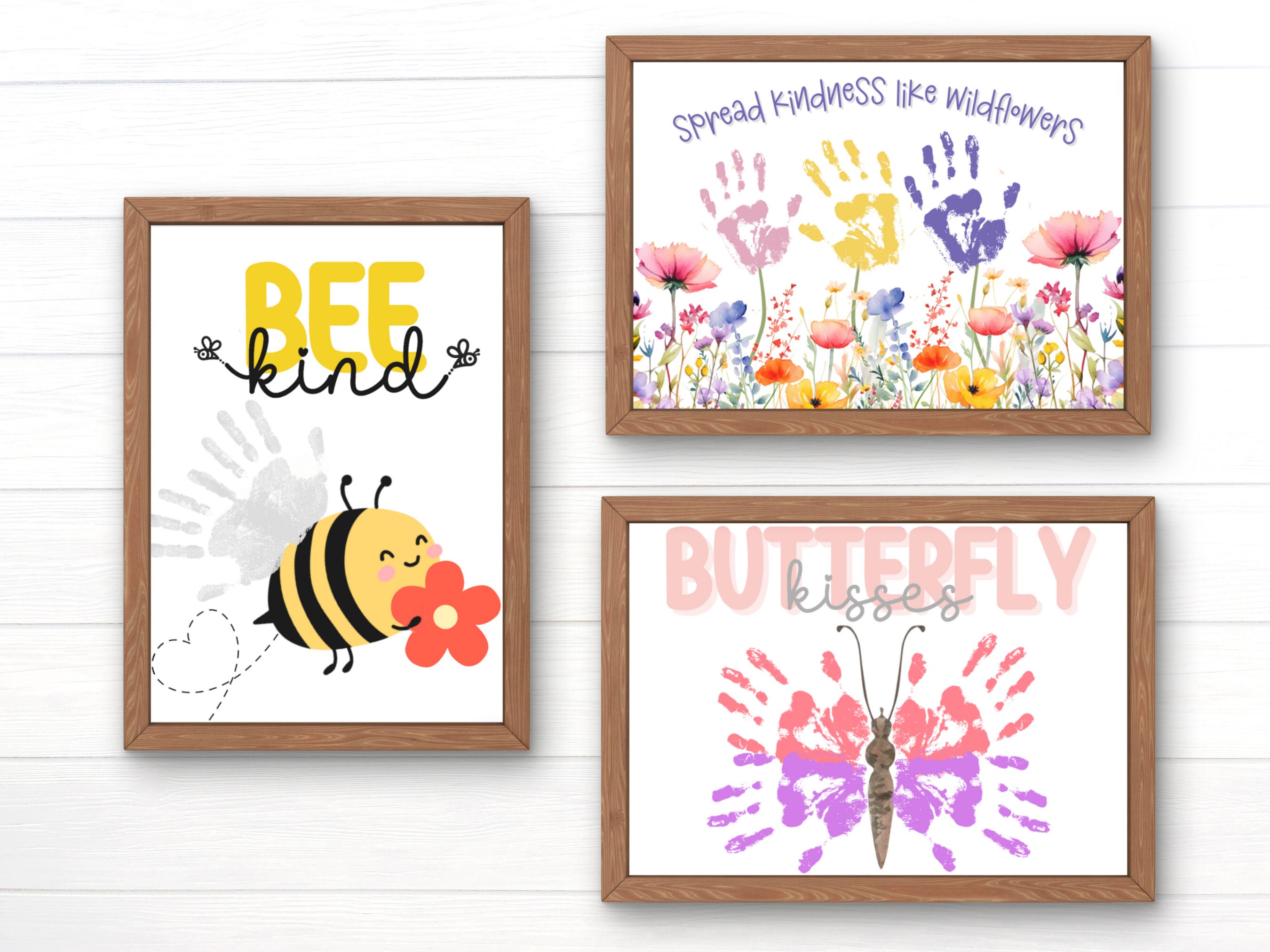 Spring Handprint Art Bundle - Printable Craft Templates, Keepsake for ...
