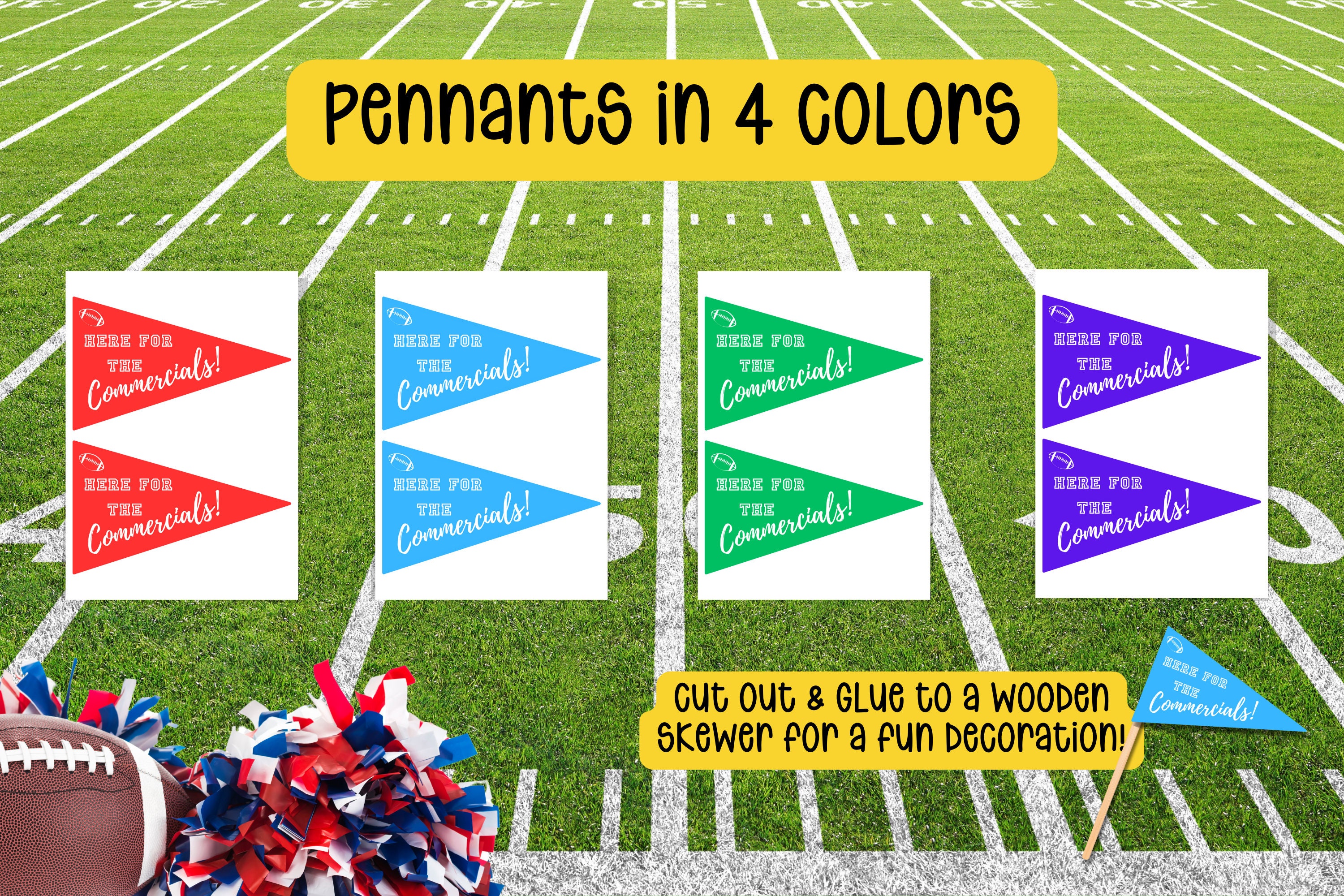 Super Commercial Bingo, Football Family Printable Party Game, Here for ...