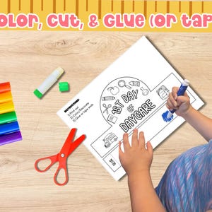 Printable First Day of School Paper Crown, Kids Coloring Craft ...