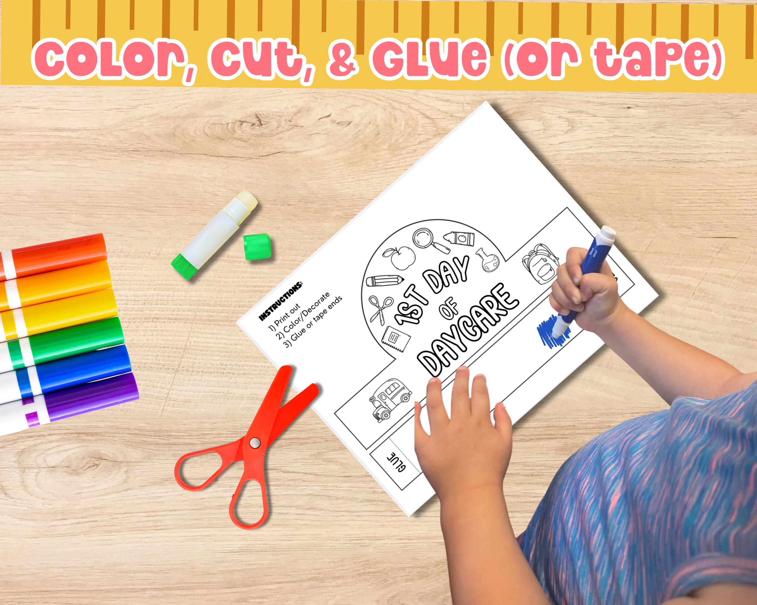 Printable First Day of School Paper Crown, Kids Coloring Craft ...