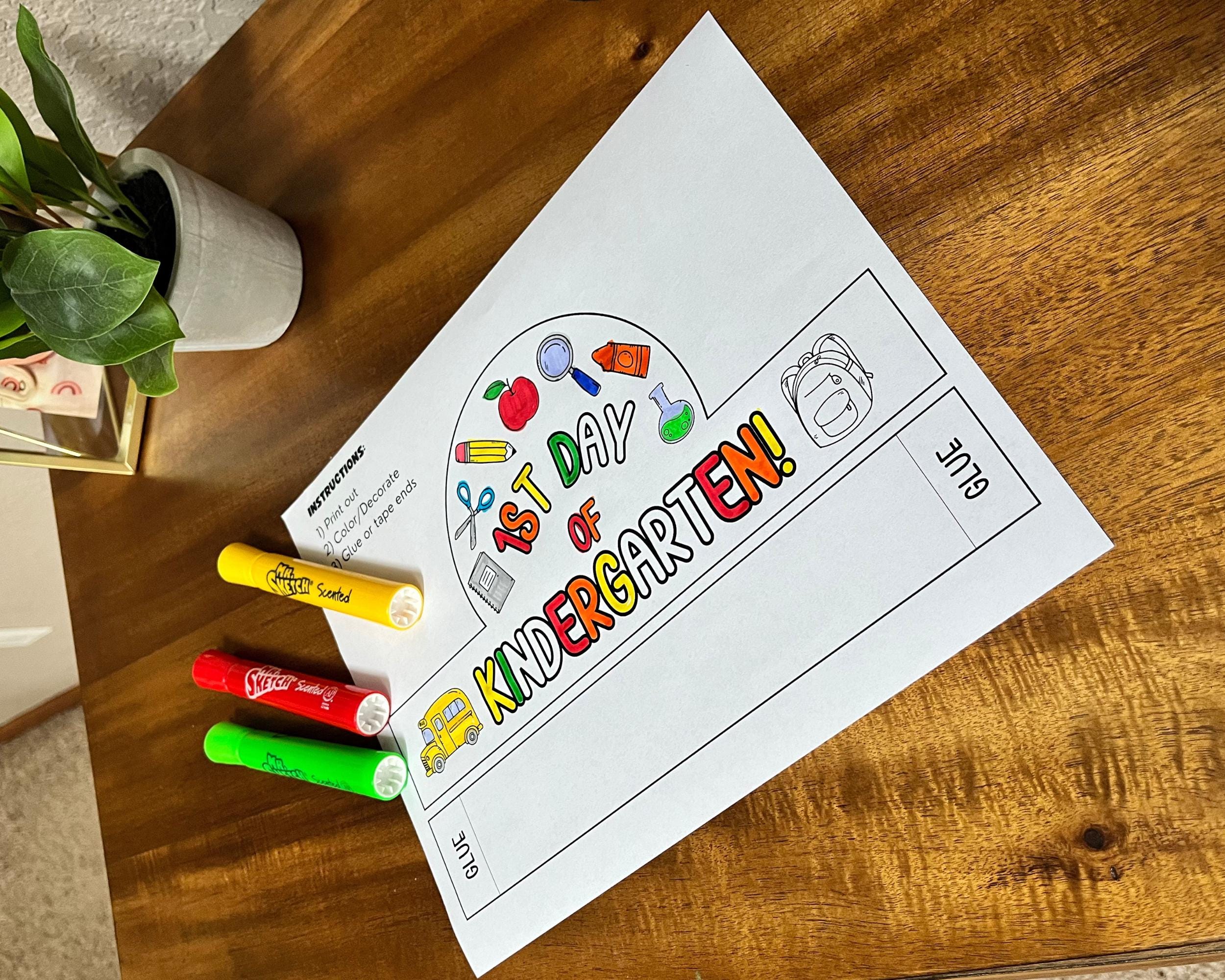 Printable First Day of School Paper Crown, Kids Coloring Craft ...