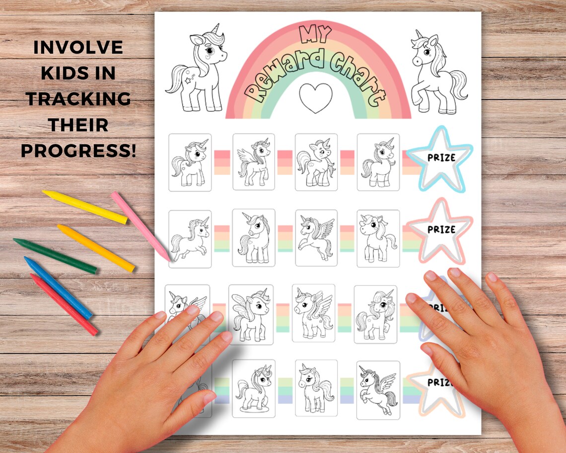 Printable Unicorn Potty Chart, Unicorn Reward Chart, Unicorn Toilet ...