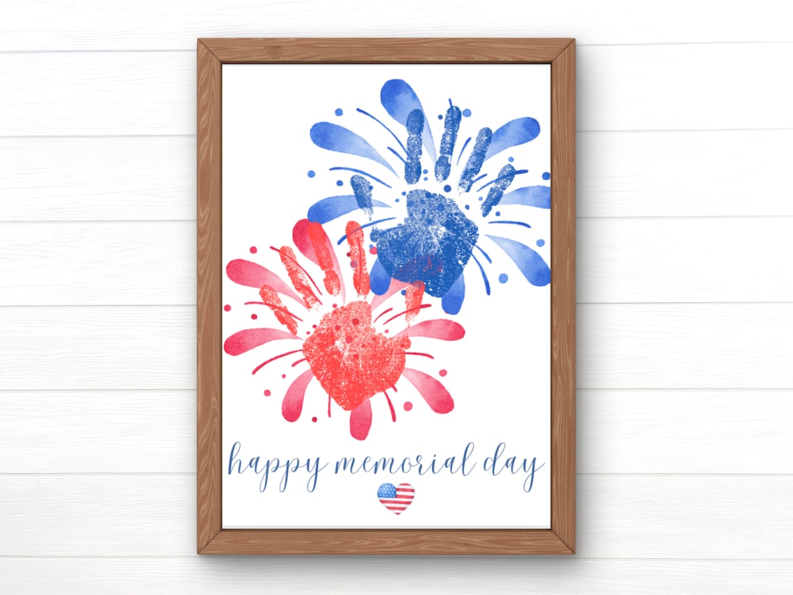 Memorial Day Handprint Art: Patriotic Kids Craft (digital Download) - Etsy