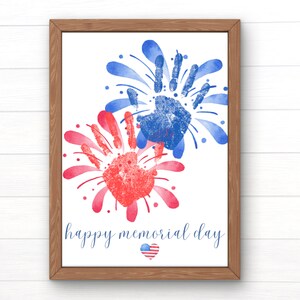 Memorial Day Handprint Art, Patriotic Activity for Kids, Printable ...