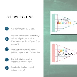 First Day of School Flag Photo Prop, 1st Day of School Pennant, Back to ...