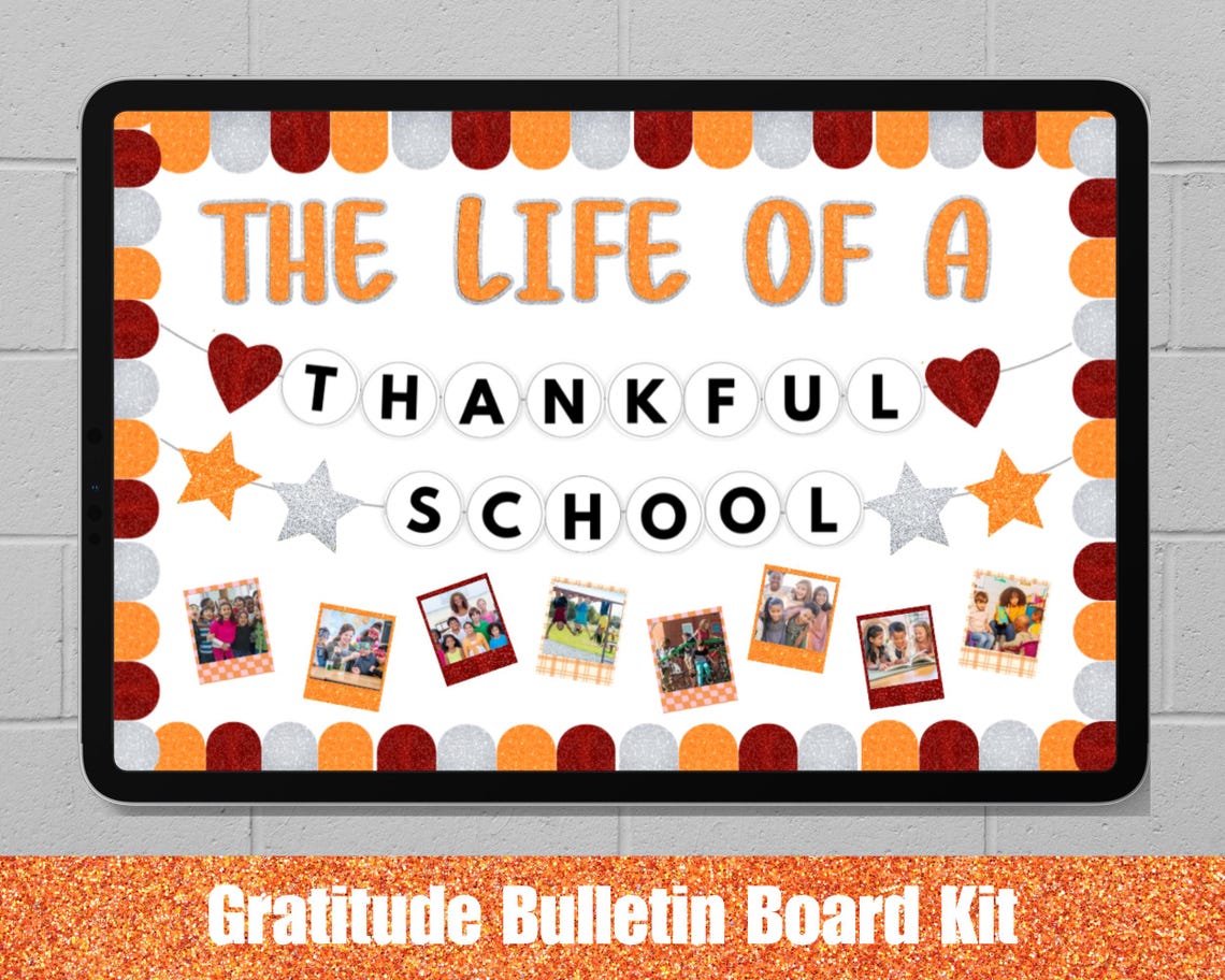 Gratitude Bulletin Board Kit, Thanksgiving Door Decoration, Thankful ...
