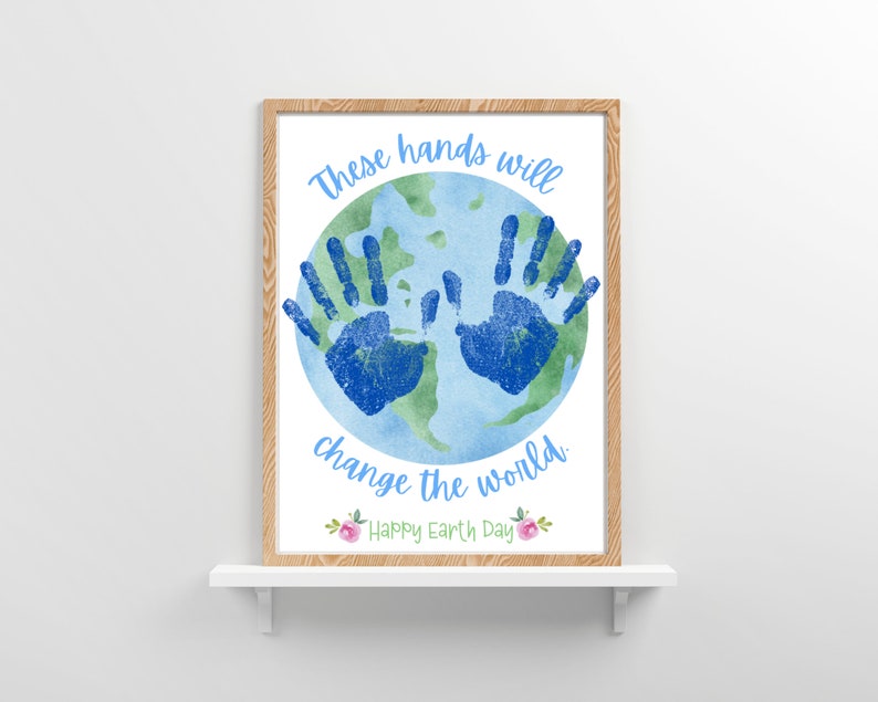 Earth Day Handprint Art Printable: Kids Craft (digital Download) - Etsy