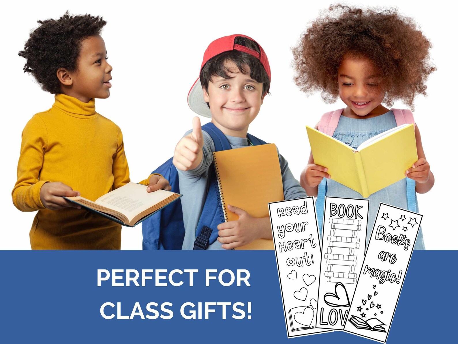 Valentine's Day Coloring Bookmarks for Kids, Printable Non Food Class ...