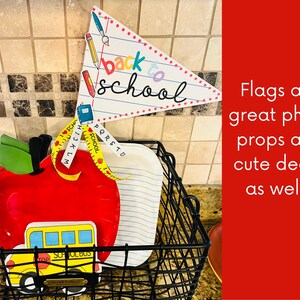 First Day of School Flag Photo Prop, 1st Day of School Pennant, Back to ...