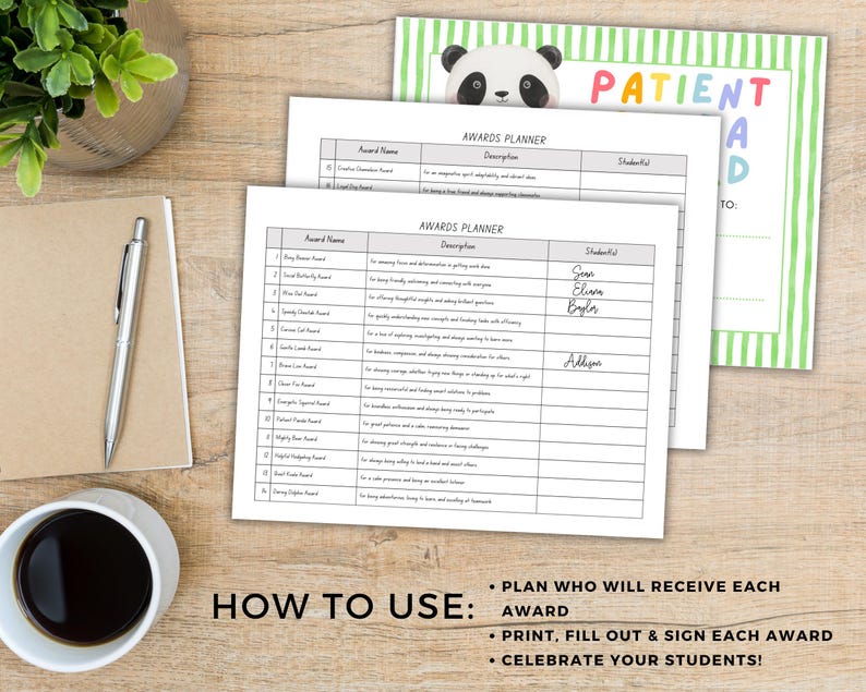 Printable End of Year Awards for Students – 40 Cute Animal Certificates ...