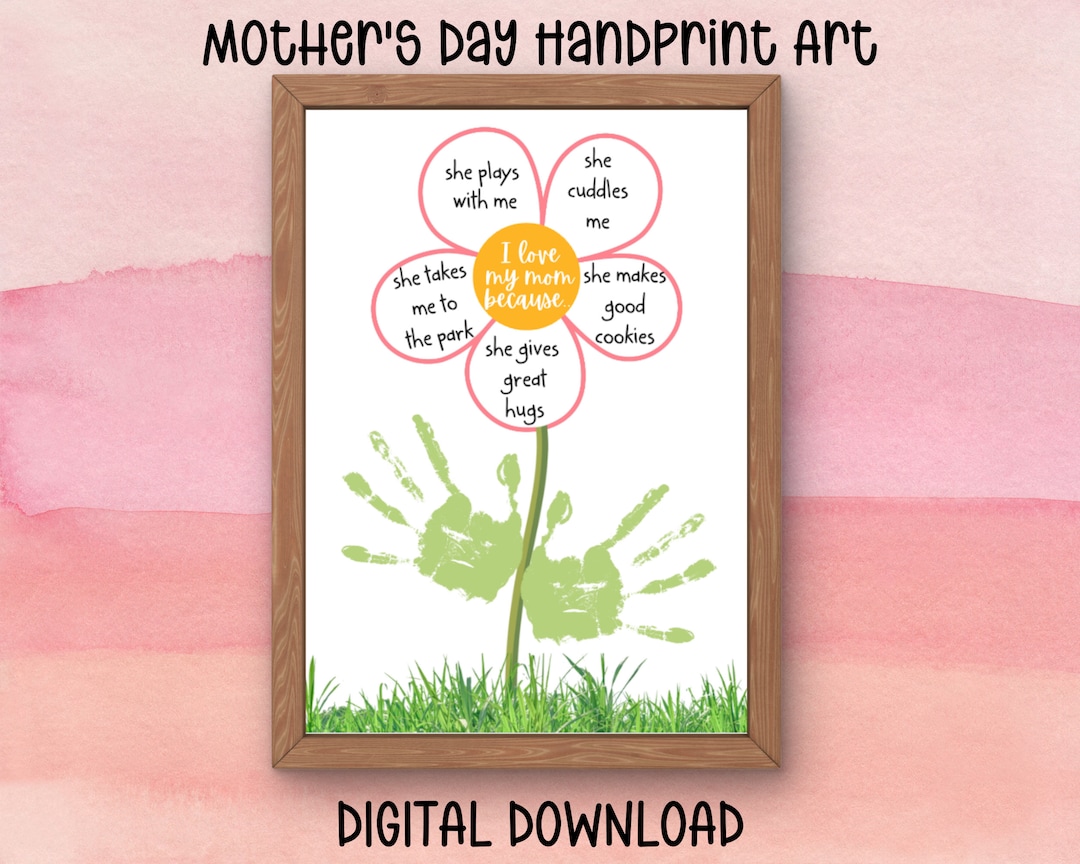 Mother's Day Handprint Art: Kids Craft Gift (digital Download) - Etsy
