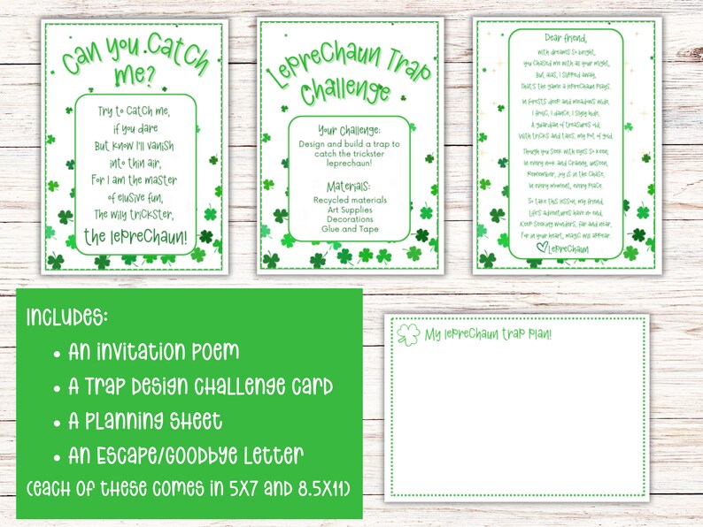 Leprechaun Trap Kit Printable, St Patricks Day STEM Activities for Kids ...