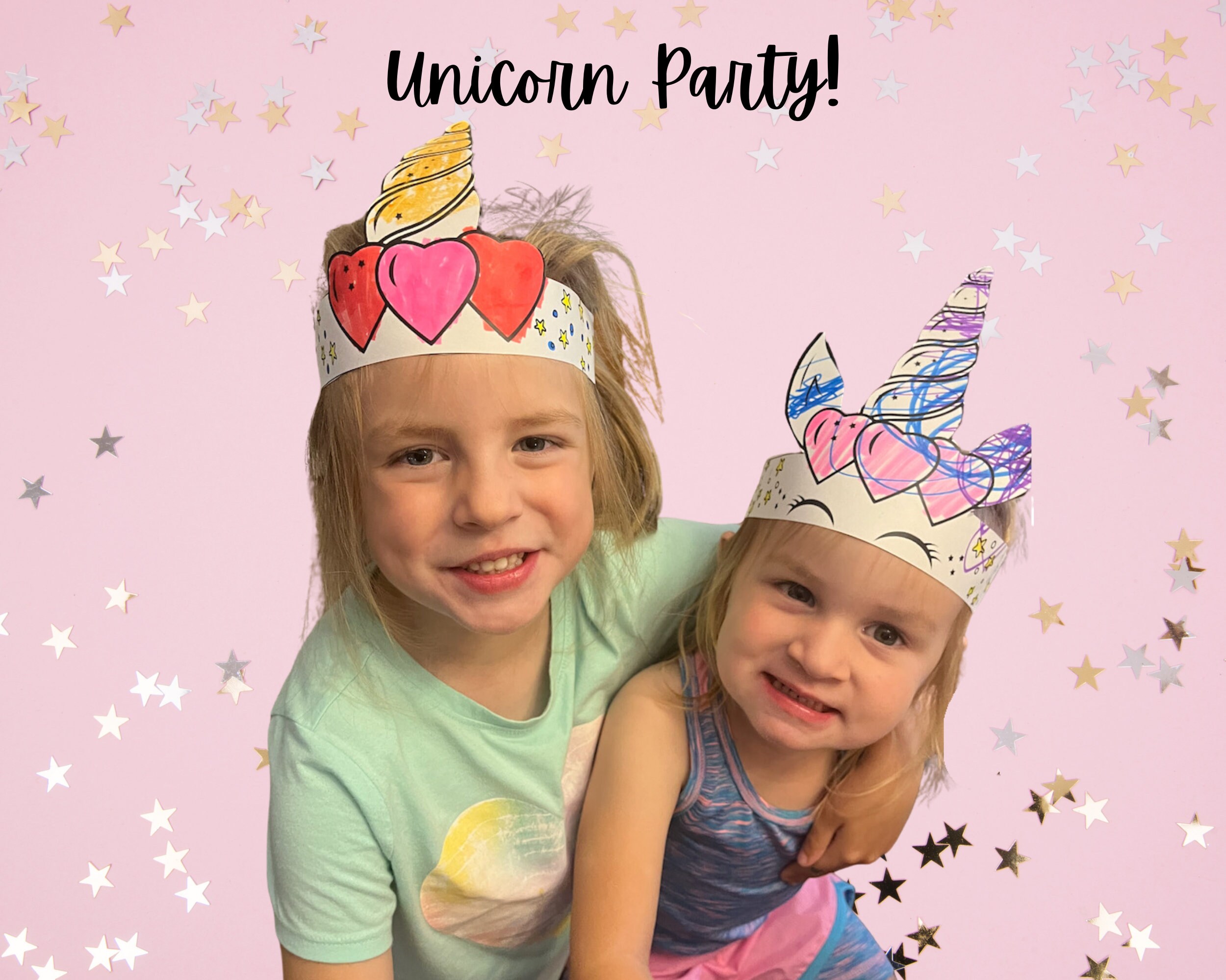 Printable Unicorn Paper Crown, Kids Coloring Craft, DIY Birthday Party ...
