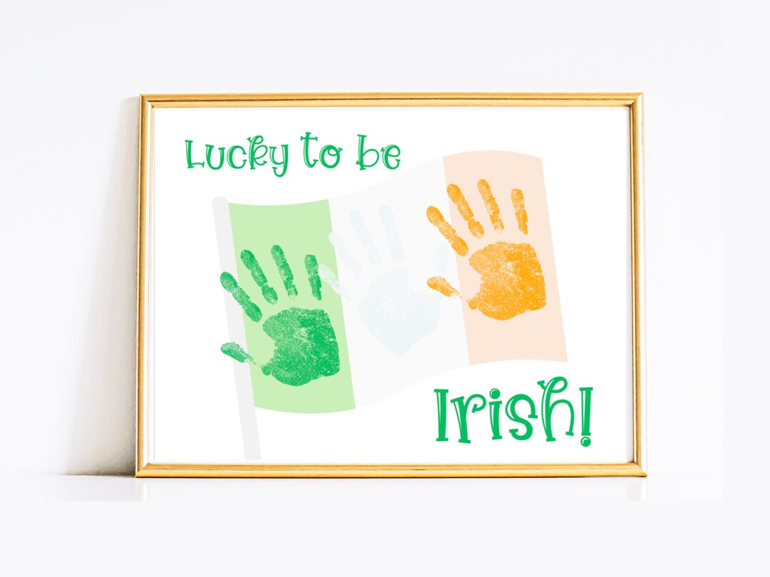 Printable St. Patrick's Day Handprint Art Craft for Kids, Keepsake Art ...