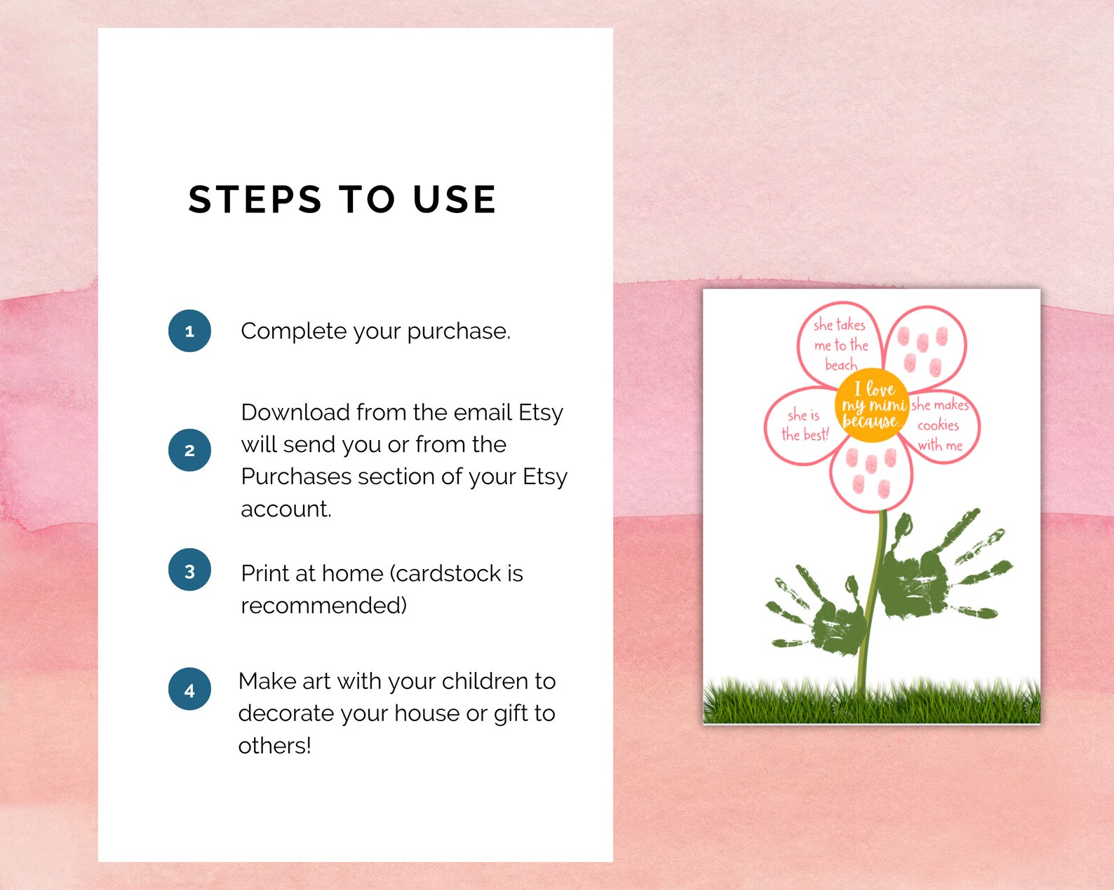 Grandparents Day Handprint Art: Keepsake Gift (digital Download) - Etsy