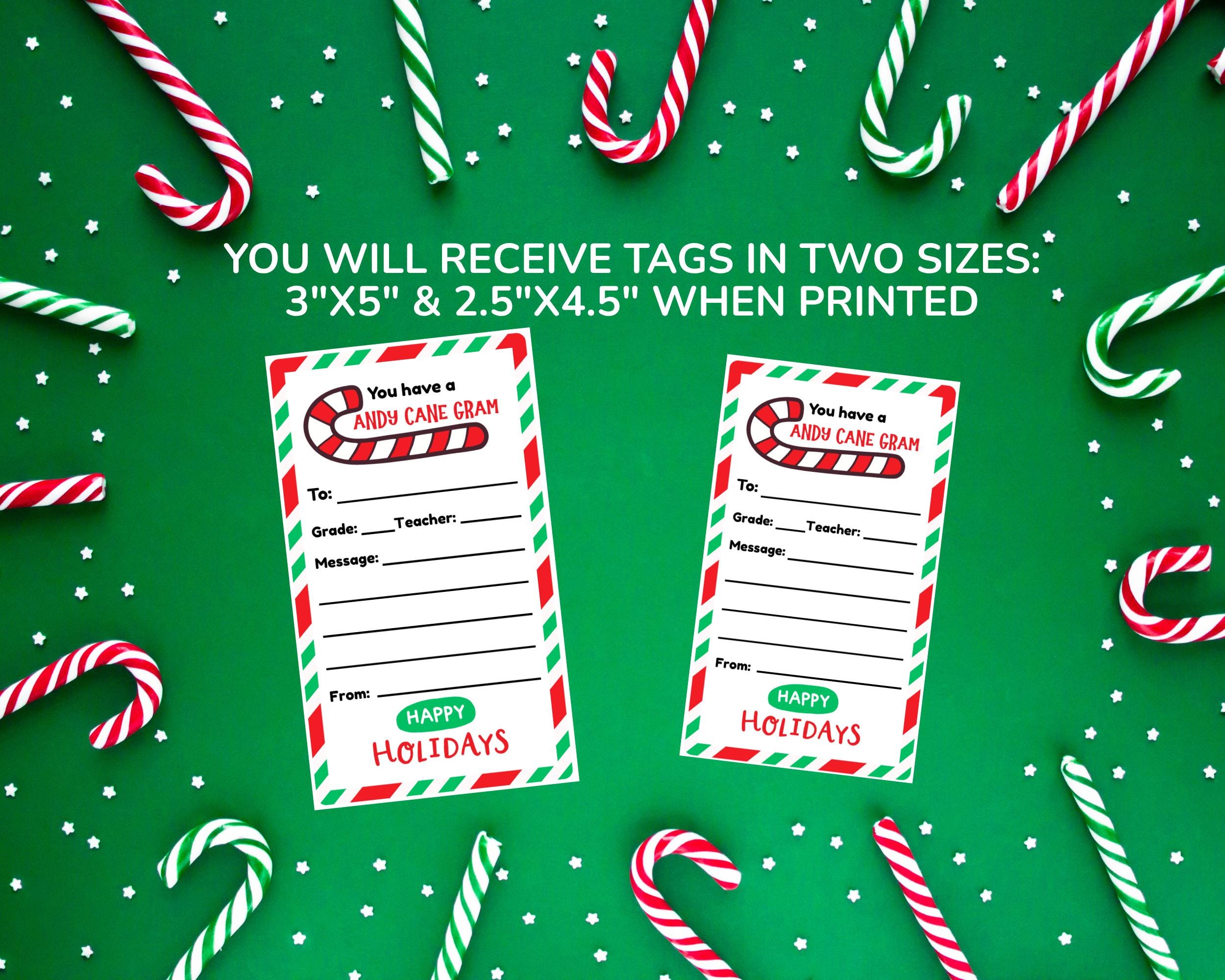 Candy Cane Gram Fundraiser Bundle, Holiday PTA PTO Youth Group ...