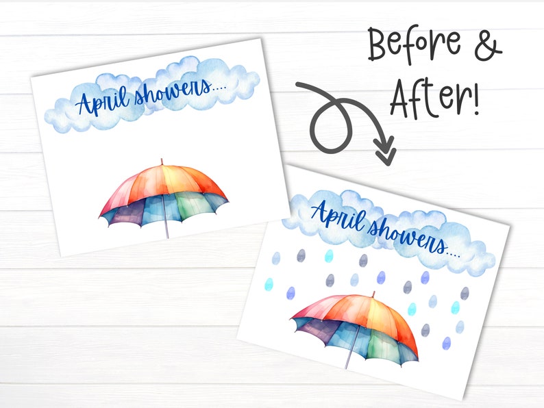 Spring Handprint Art Project, April Showers Bring May Flowers Printable ...