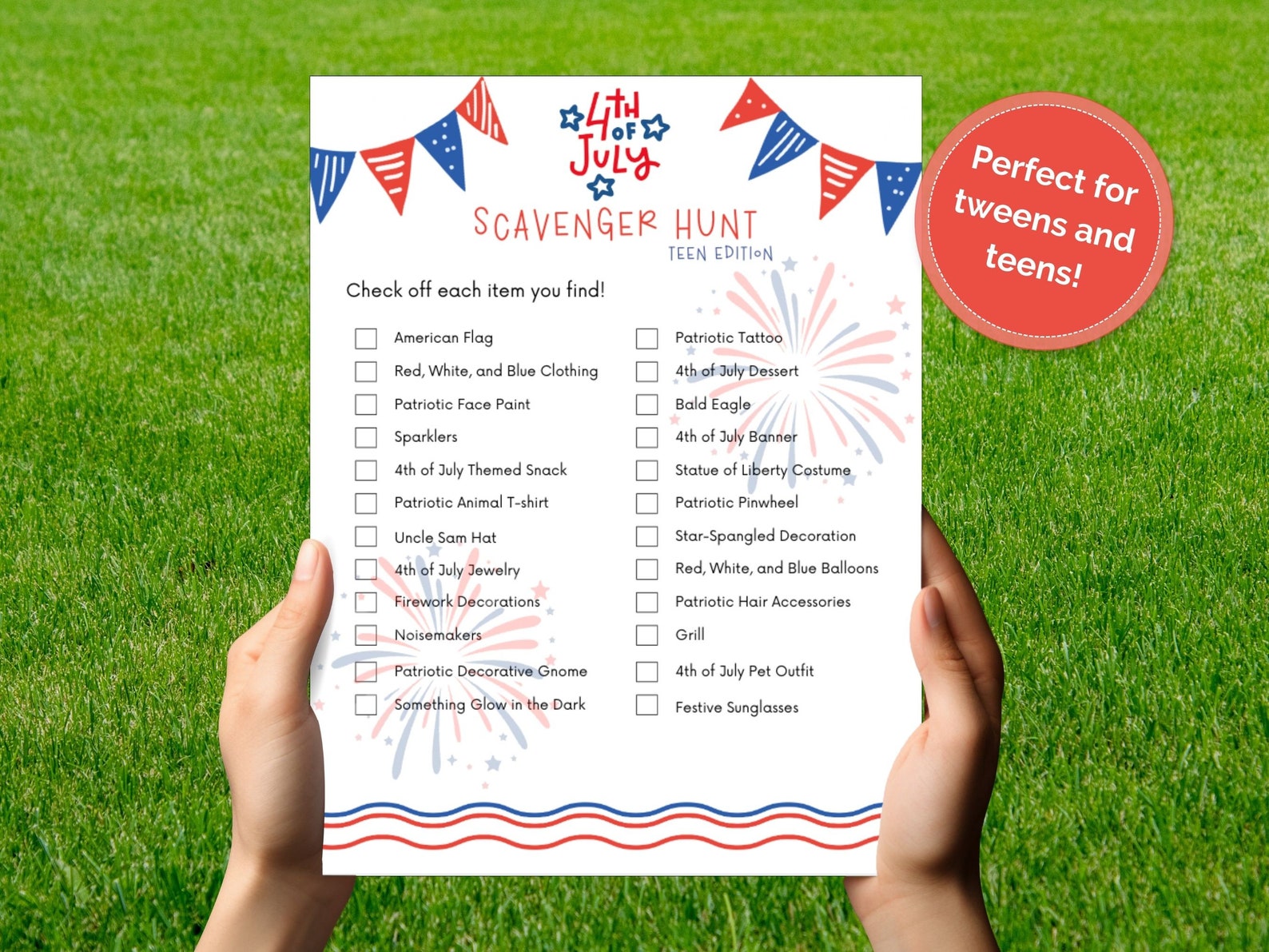 Fourth of July Scavenger Hunt Printable for Kids and Teens ...