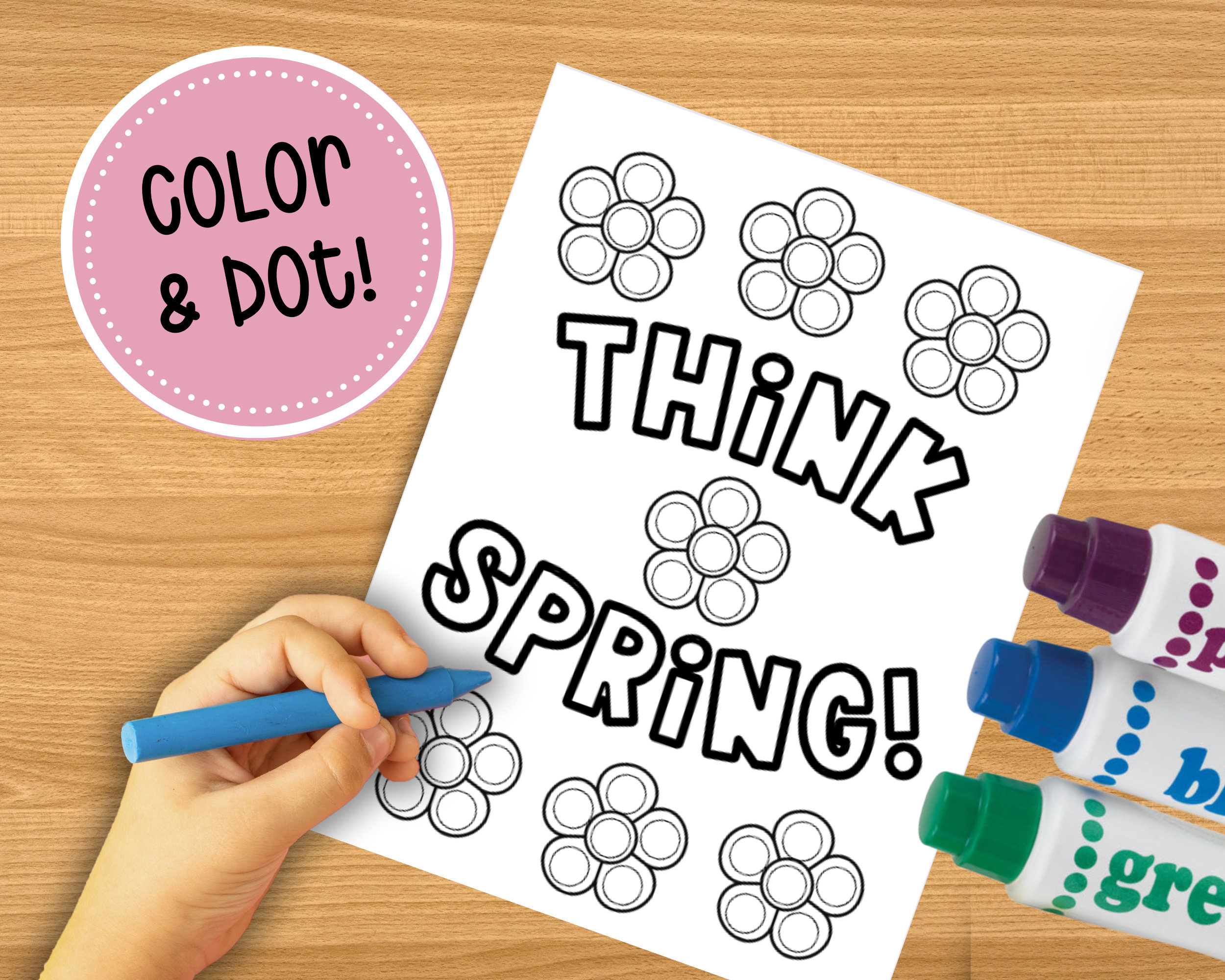 Spring Dot Marker Activity, Printable Coloring Pages for Preschool and ...