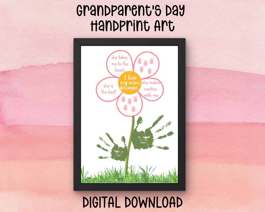 Grandparents Day Handprint Art: Keepsake Gift (digital Download) - Etsy