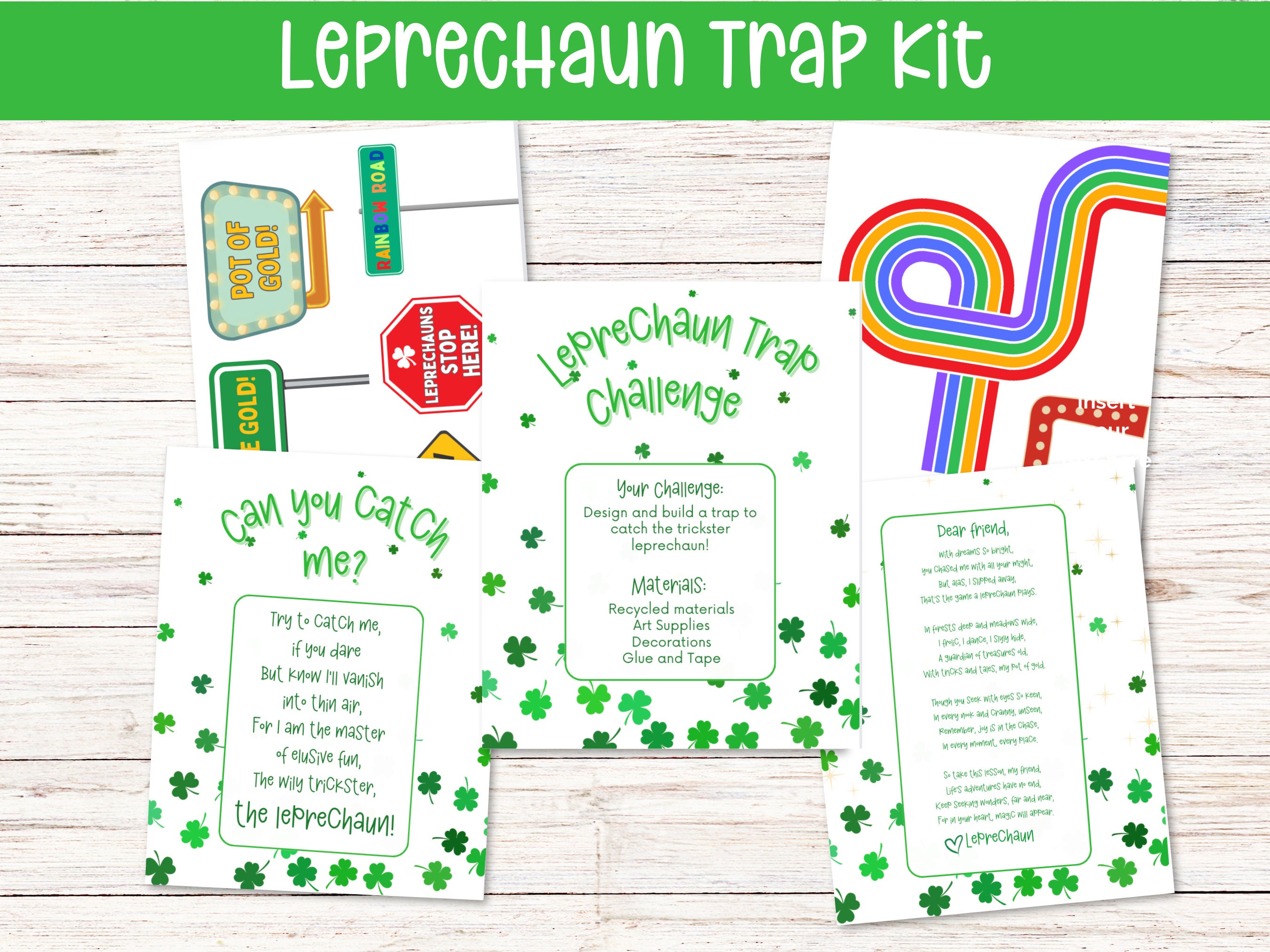 Leprechaun Trap Kit Printable, St Patricks Day STEM Activities for Kids ...