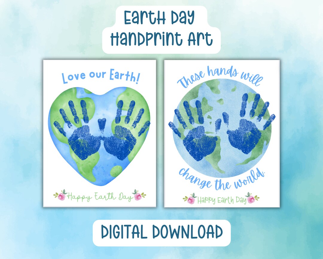 Earth Day Handprint Craft Printable, Earth Day Craft for Kids, Toddlers ...